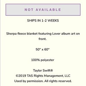 Taylor Swift | Bedding | Taylor Swift New Nwt Lover Album Cover Blanket ...